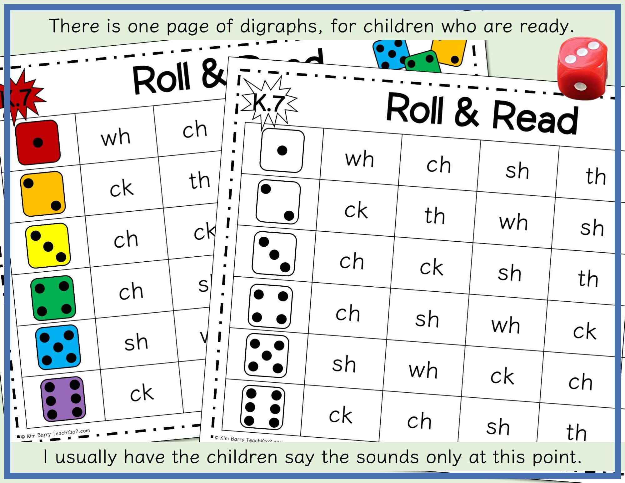 Roll and Read Kindergarten Fluency/letters/sounds/words/decoding Small ...