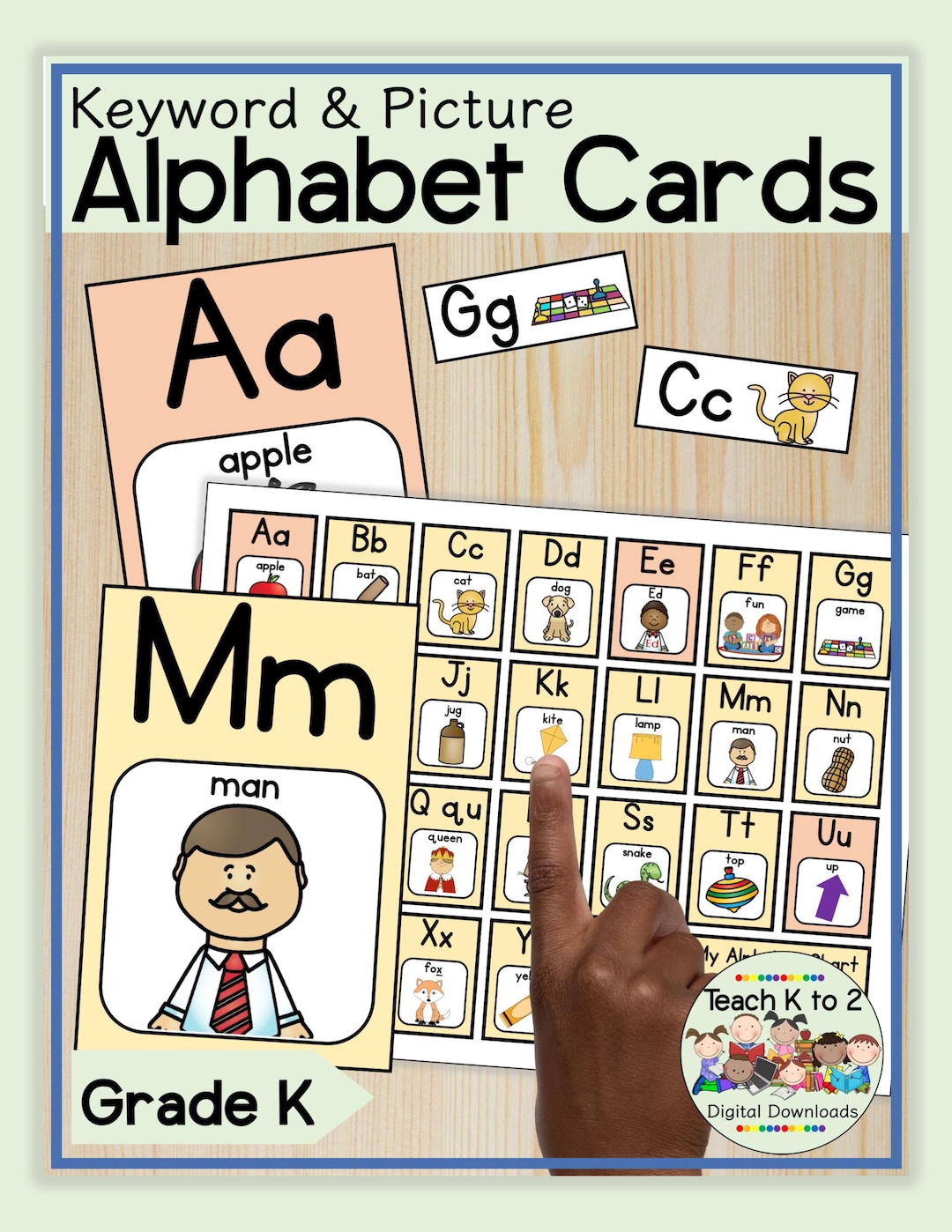 Letter and Keyword Picture Cards for Kindergarten Phonics Instruction ...