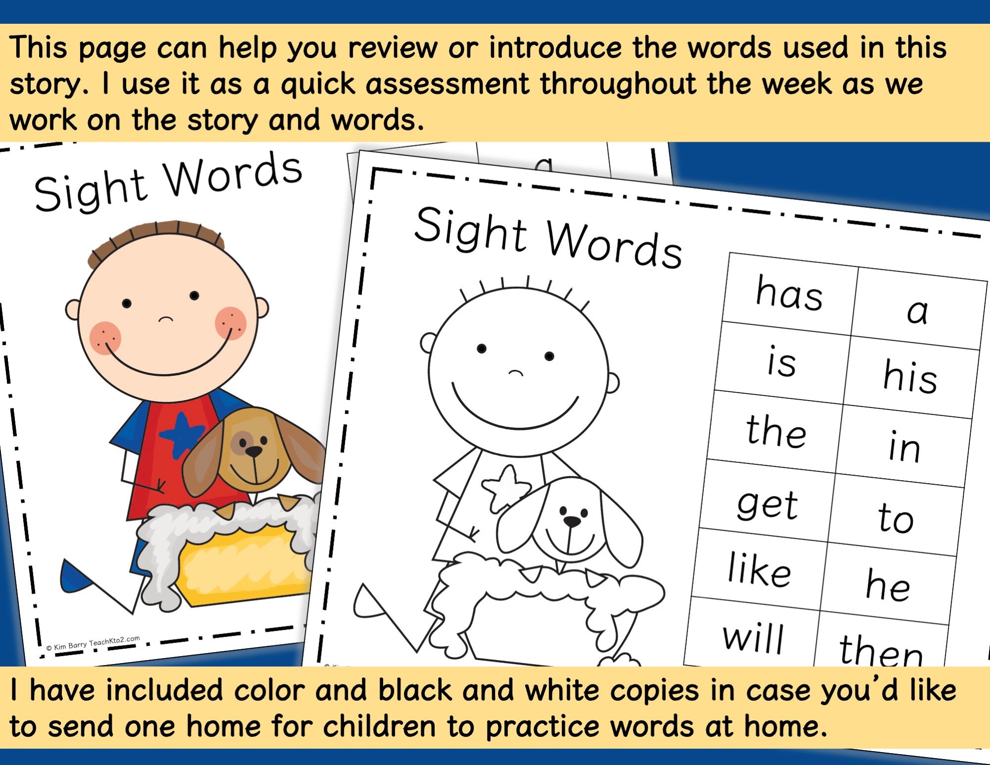 Sight Words Story/decodable Reader/easy Reading for Kindergarten and ...