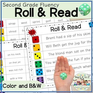 Roll and Read Grade 2 Fluency/words Phrases Sentences Decoding Small ...