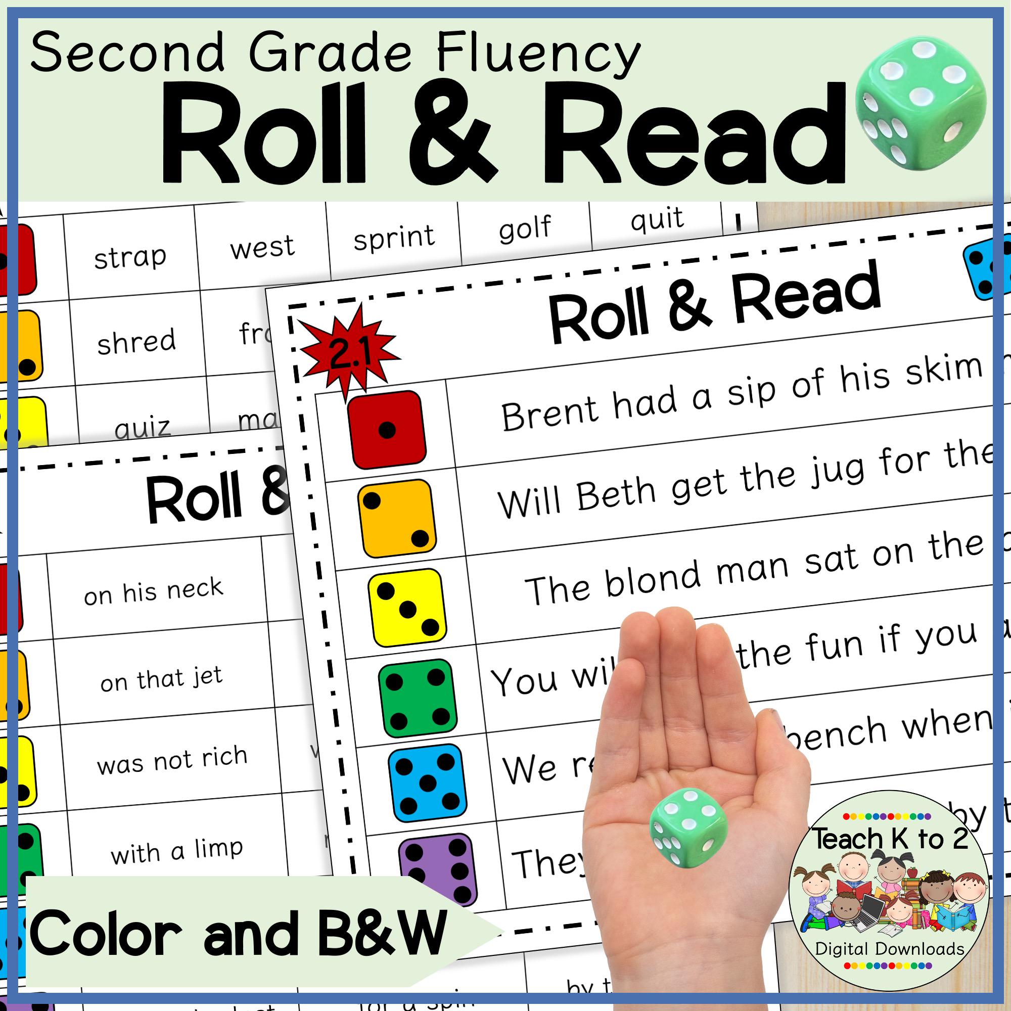 Roll and Read Grade 2 Fluency/words Phrases Sentences Decoding Small ...