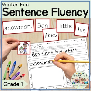 Winter Sentence Building Scrambled Sentences Activity/worksheet for ...