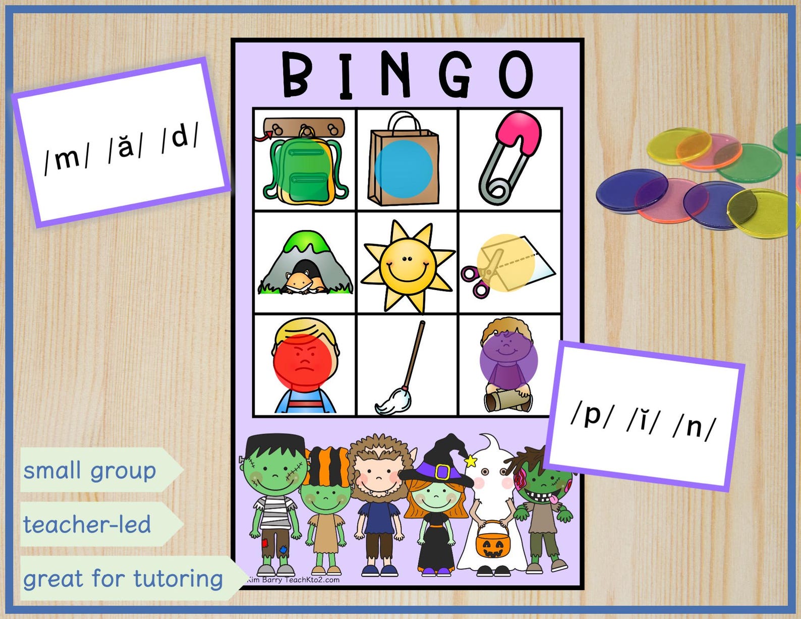 Blending BINGO Phonemic Awareness Halloween Themed Game for ...
