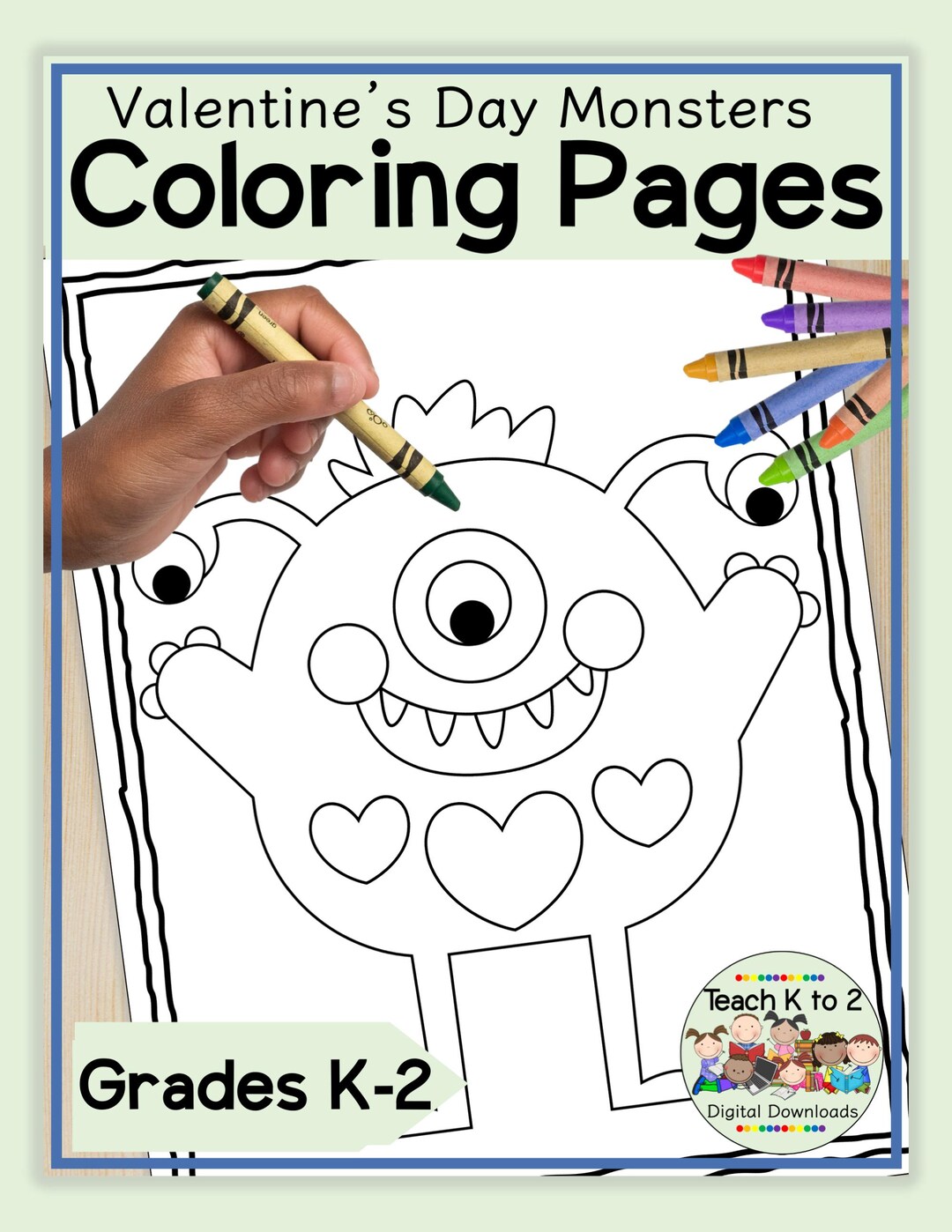 Printable Valentine Monsters Coloring Pages | Fine Motor Skills ...