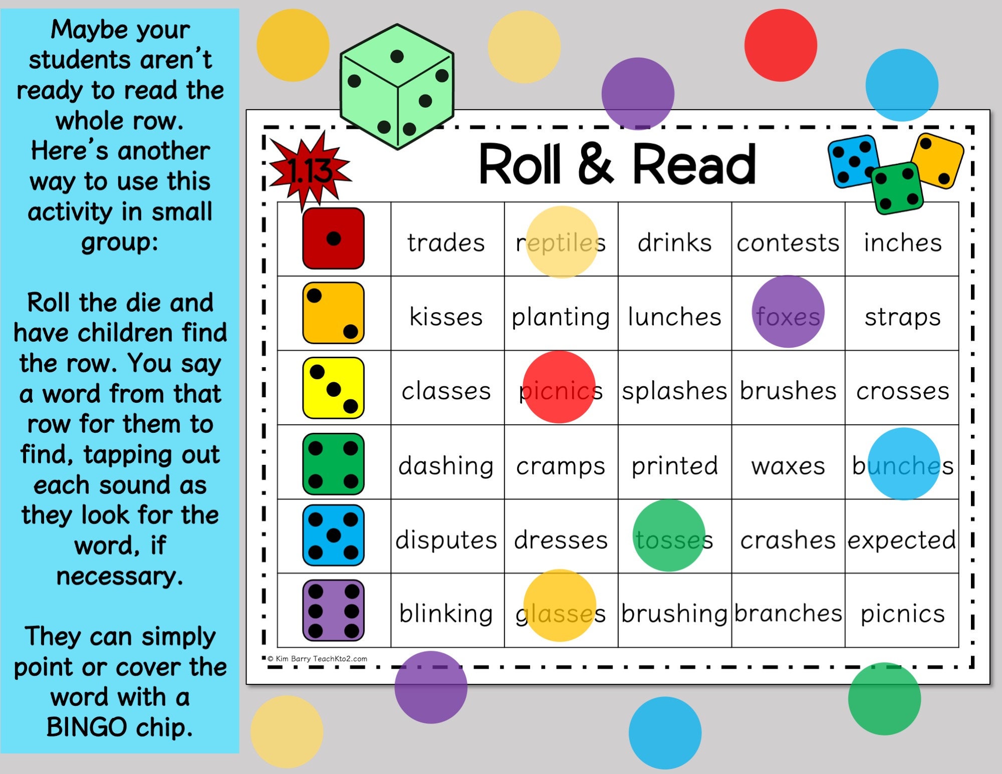 Roll and Read Grade 1 Fluency/words Phrases Sentences Decoding Small ...
