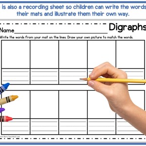 Digraphs Decoding and Picture Matching Word Mats for Grades K-1 ...
