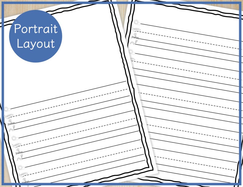 Printable Primary Lined Paper | Kindergarten First Second Grade Writing ...