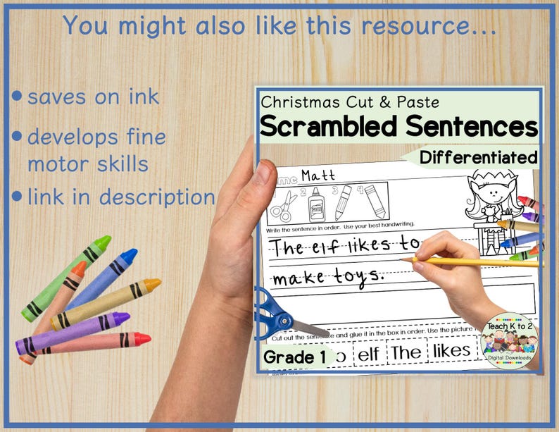 Christmas Sentence Building Scrambled Sentences Activity/worksheet for ...