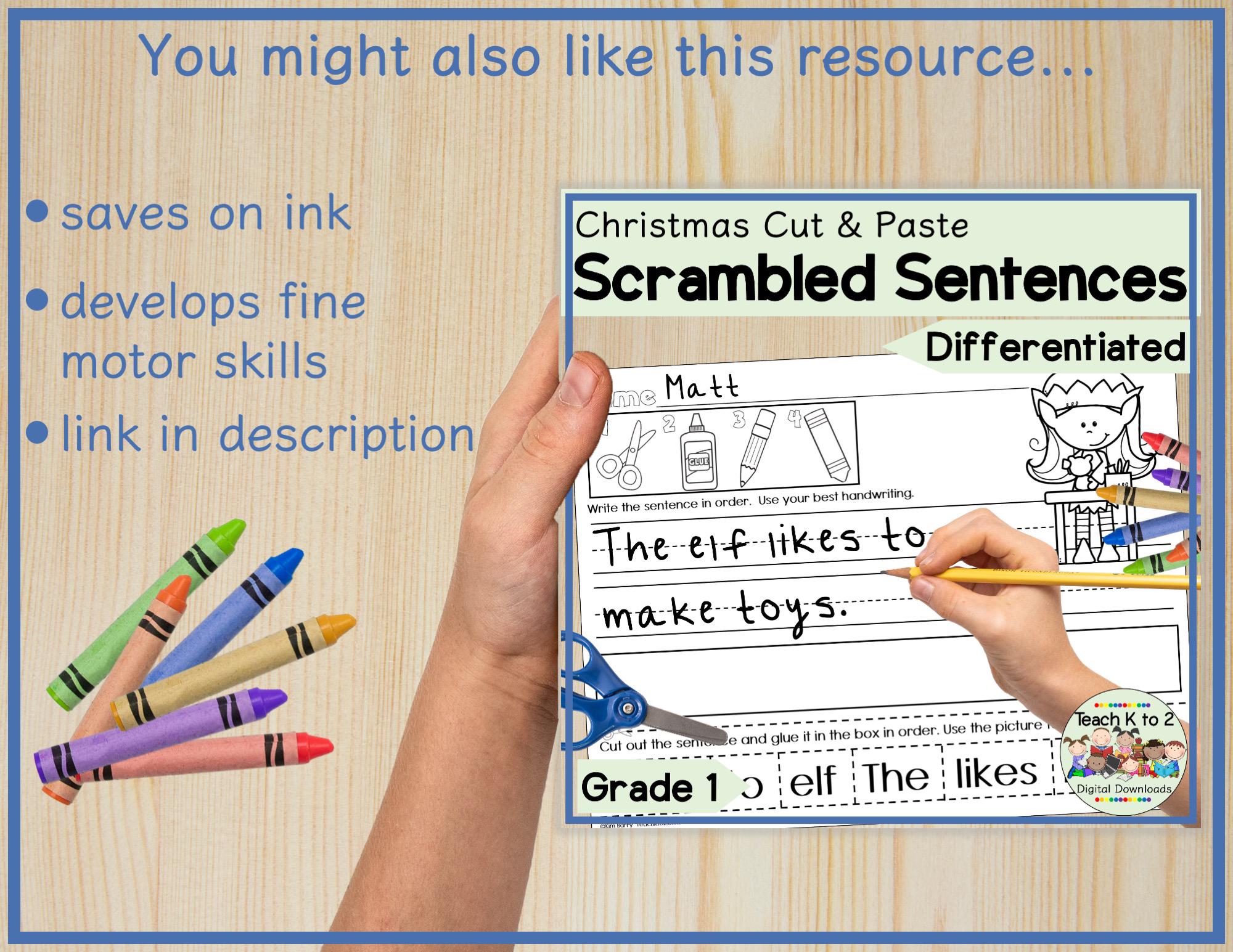 Christmas Sentence Building Scrambled Sentences Activity/worksheet for ...