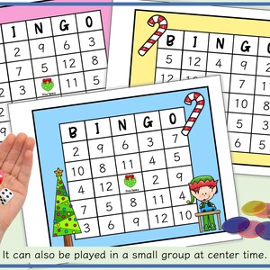 Christmas Addition BINGO With Dice for First or Second Grade Holiday ...