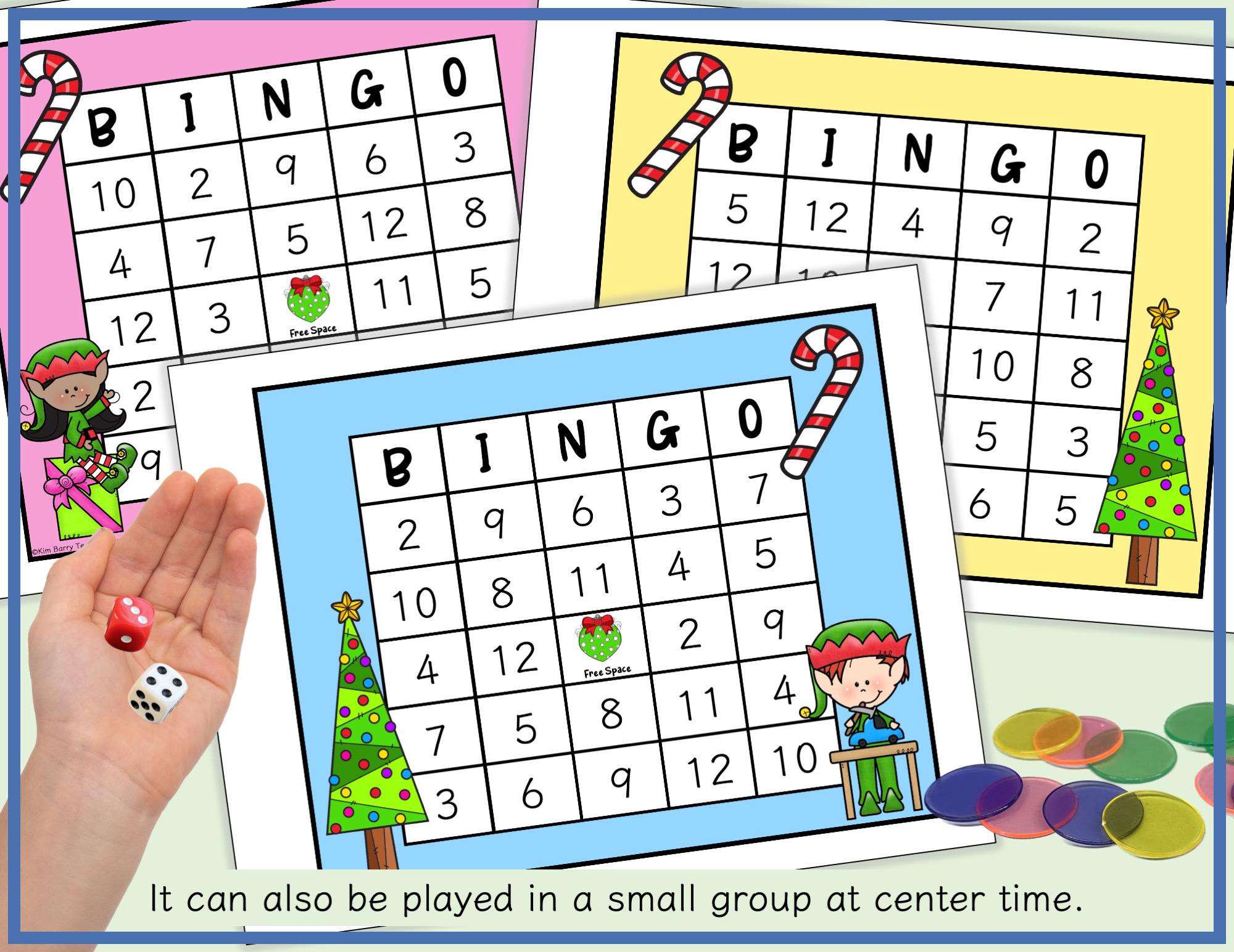 Christmas Addition BINGO With Dice for First or Second Grade Holiday ...