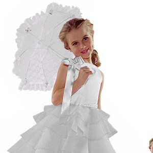 Sara Too Silver Formal Flower Girl Wedding Layers Sleeveless Satin Top ...