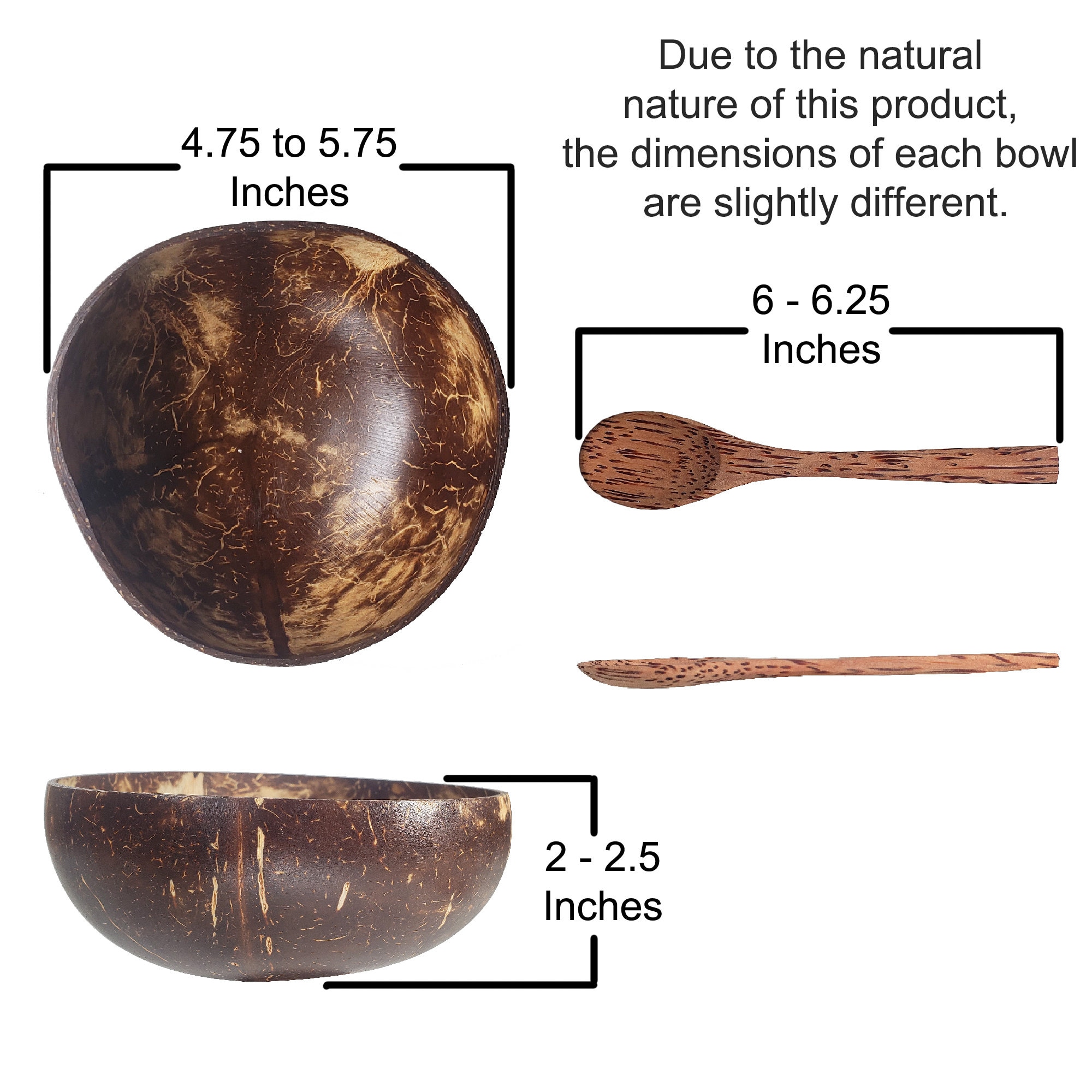 Coconut Bowls and Coconut Spoon Gift Set Polished Eco - Etsy