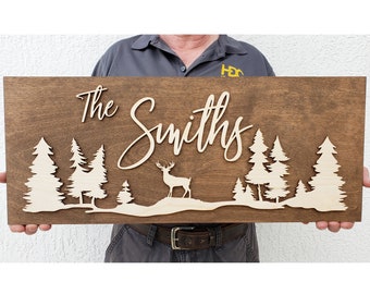 Rustic Last Name Sign | Etsy