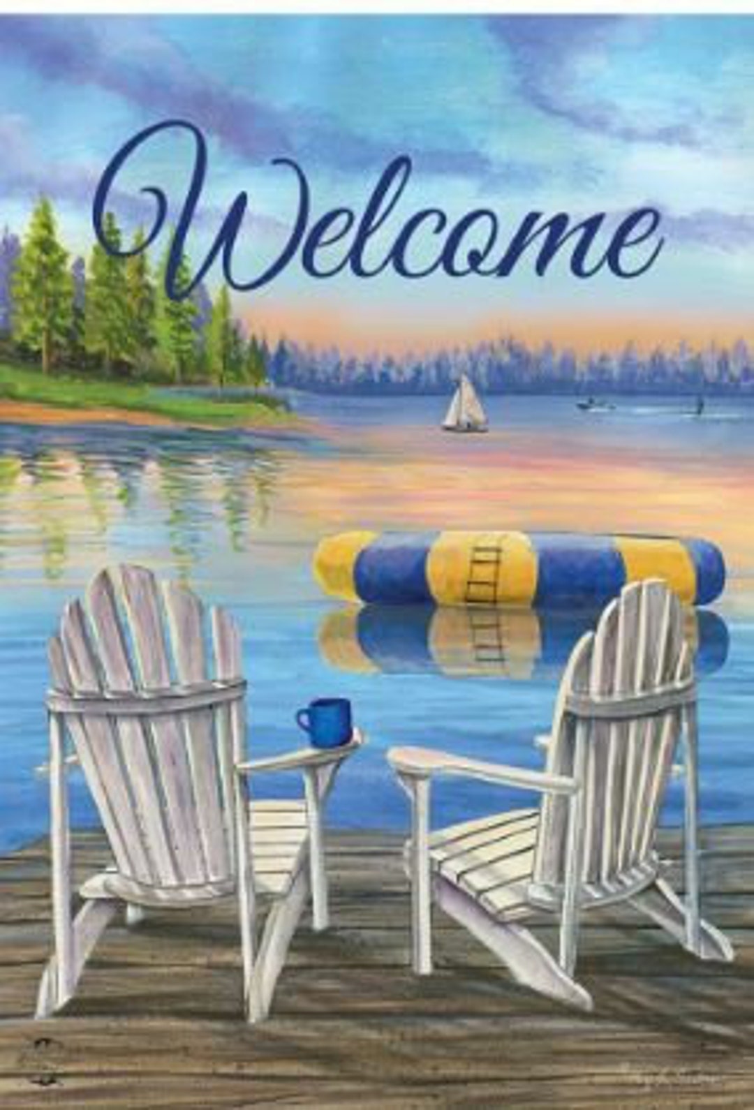 Welcome Lake Flag - Etsy