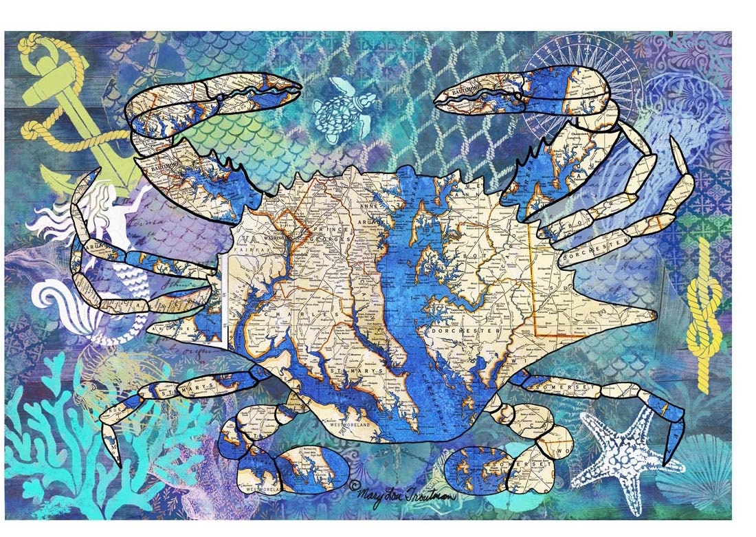 Puzzle Crab Map - Etsy