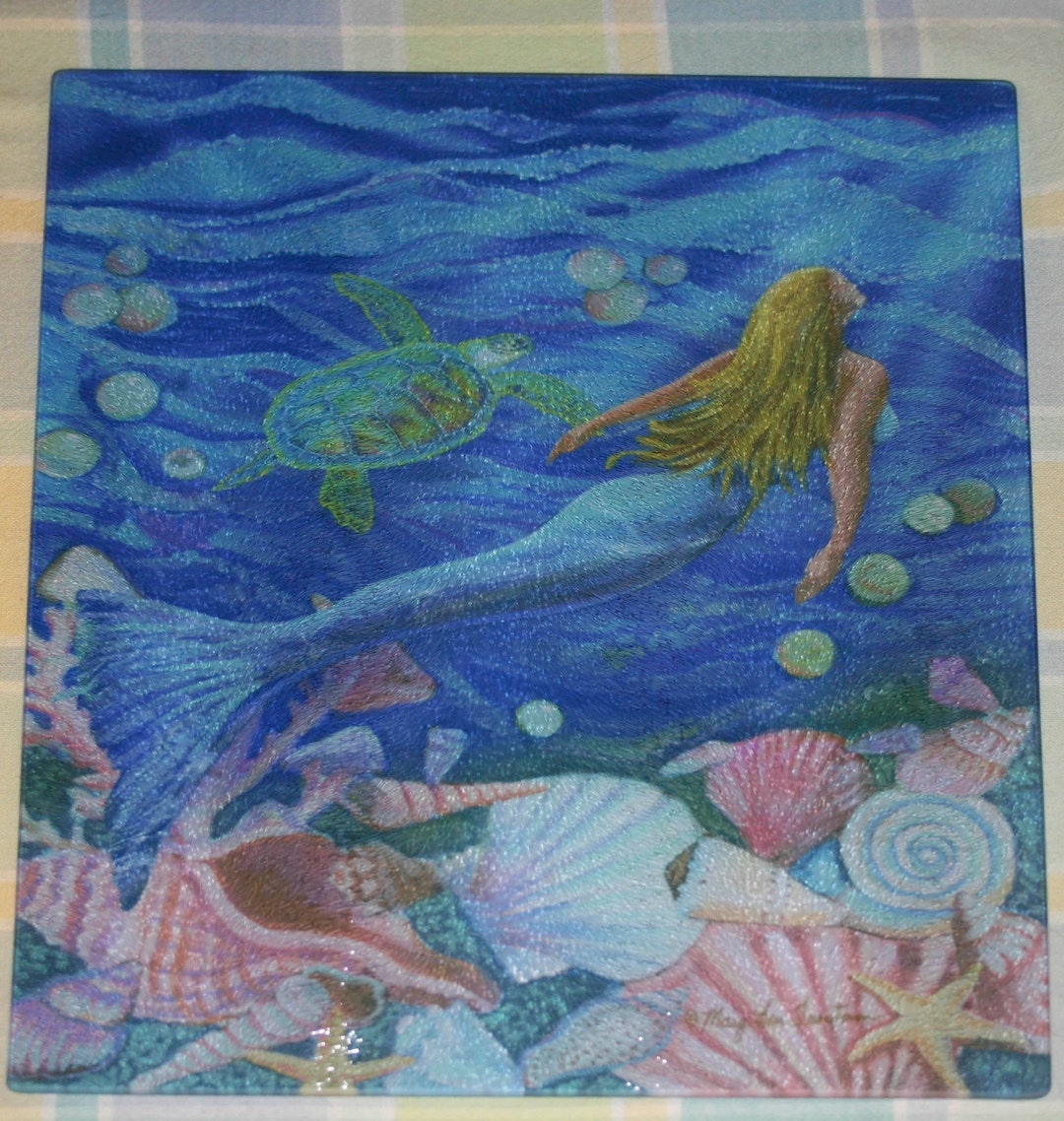 Bright Mermaid Cutting Board - Etsy