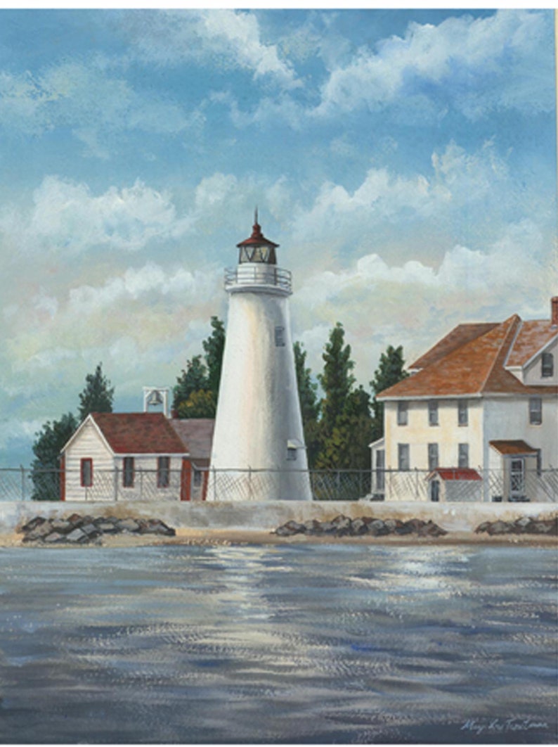 Cove Point Light Matted Print - Etsy