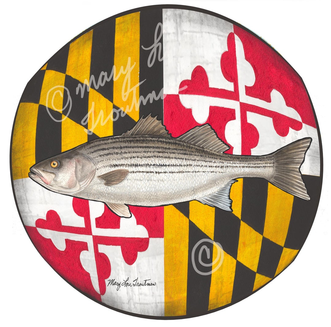 Rockfish, Md. Flag Round Cutting Board - Etsy
