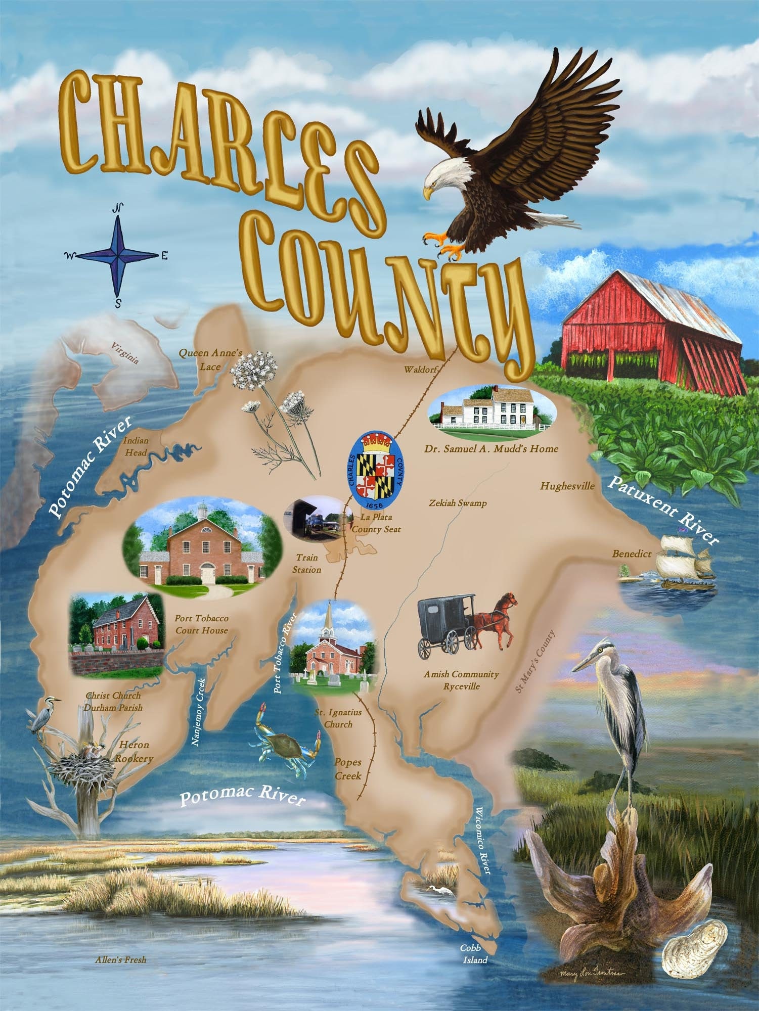 Charles Co Map - Etsy