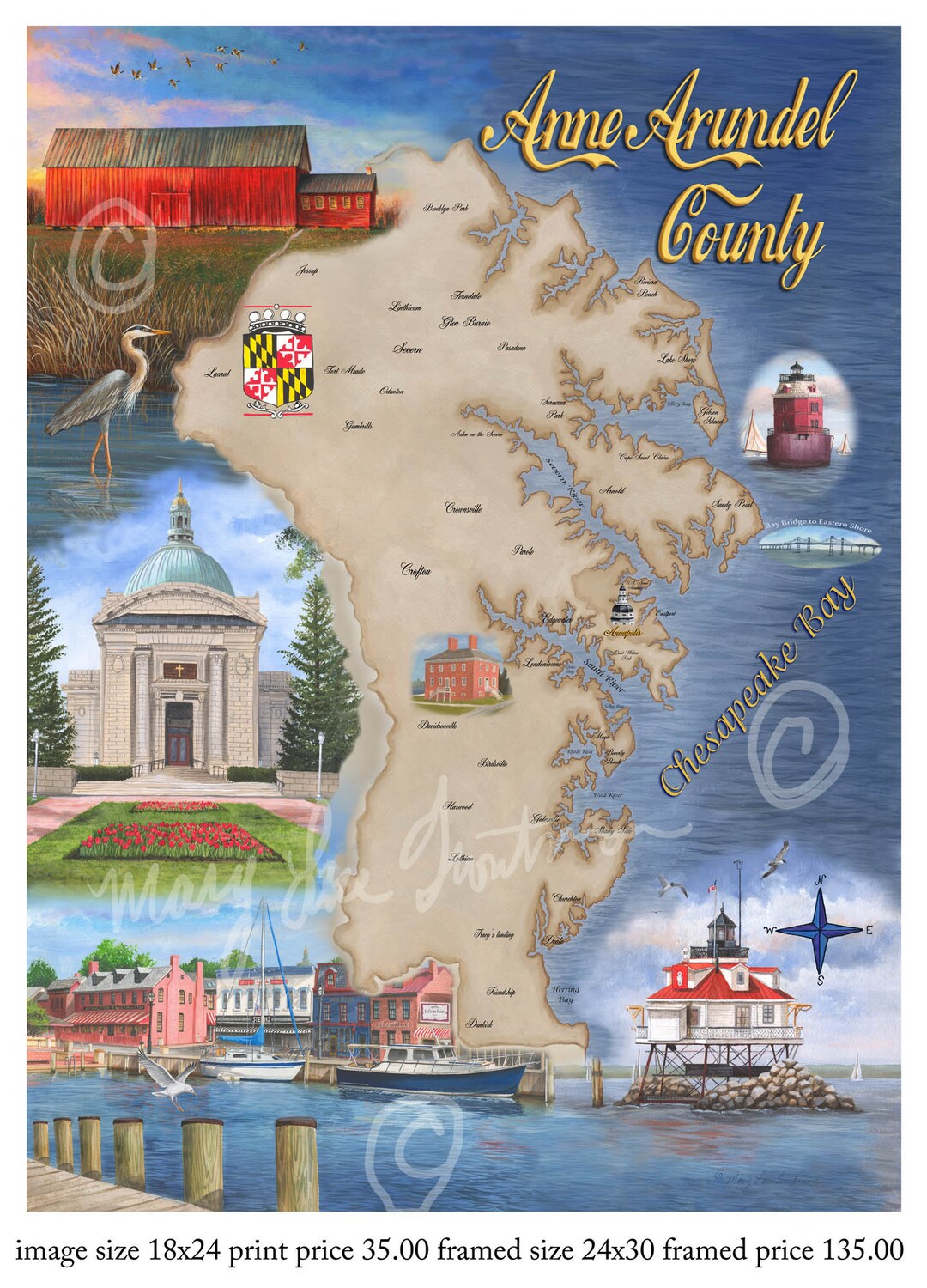 Anne Arundel Map - Etsy