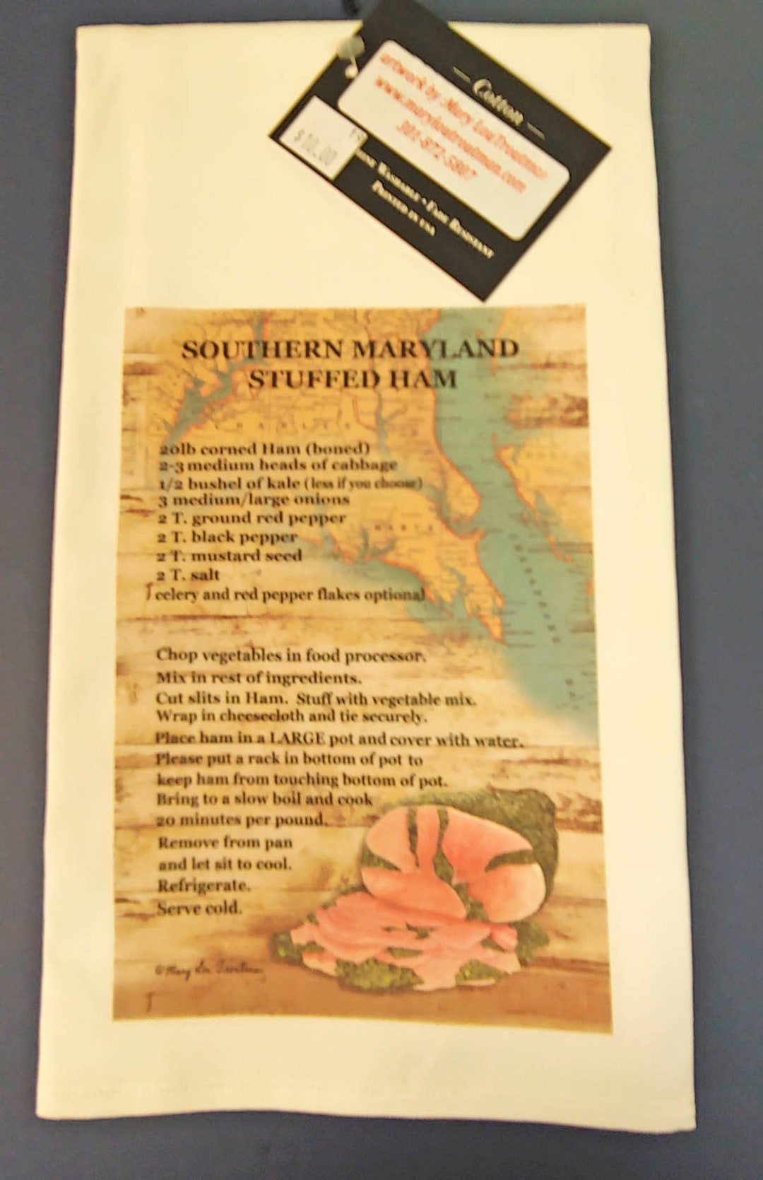 Maryland Stuffed Ham Recipe Towel - Etsy