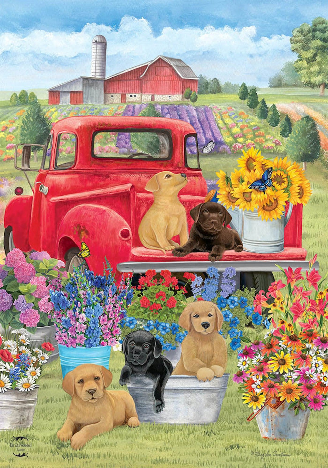 Spring Pups in Truck Flag - Etsy