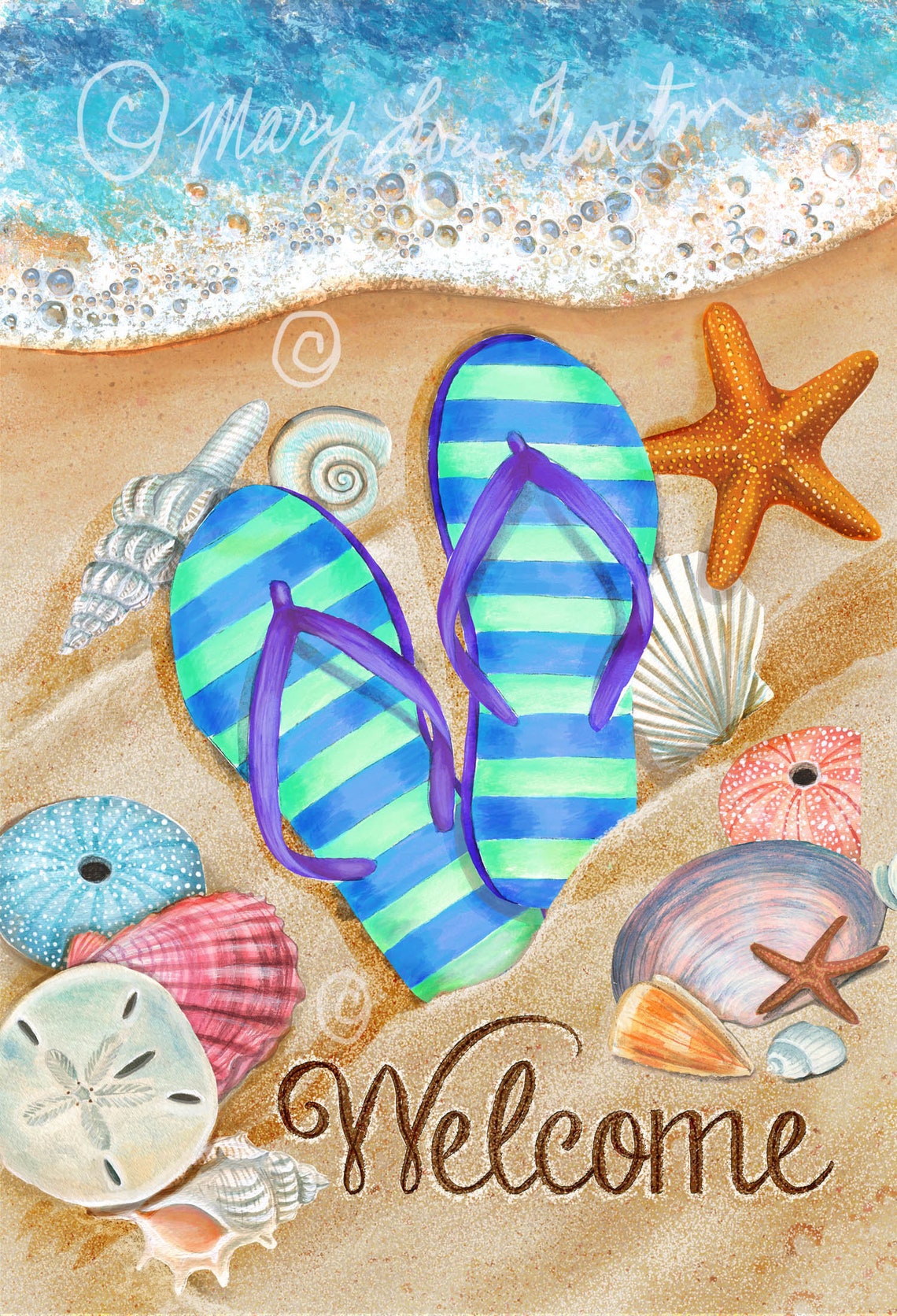 Flip Flops Shells Flag - Etsy