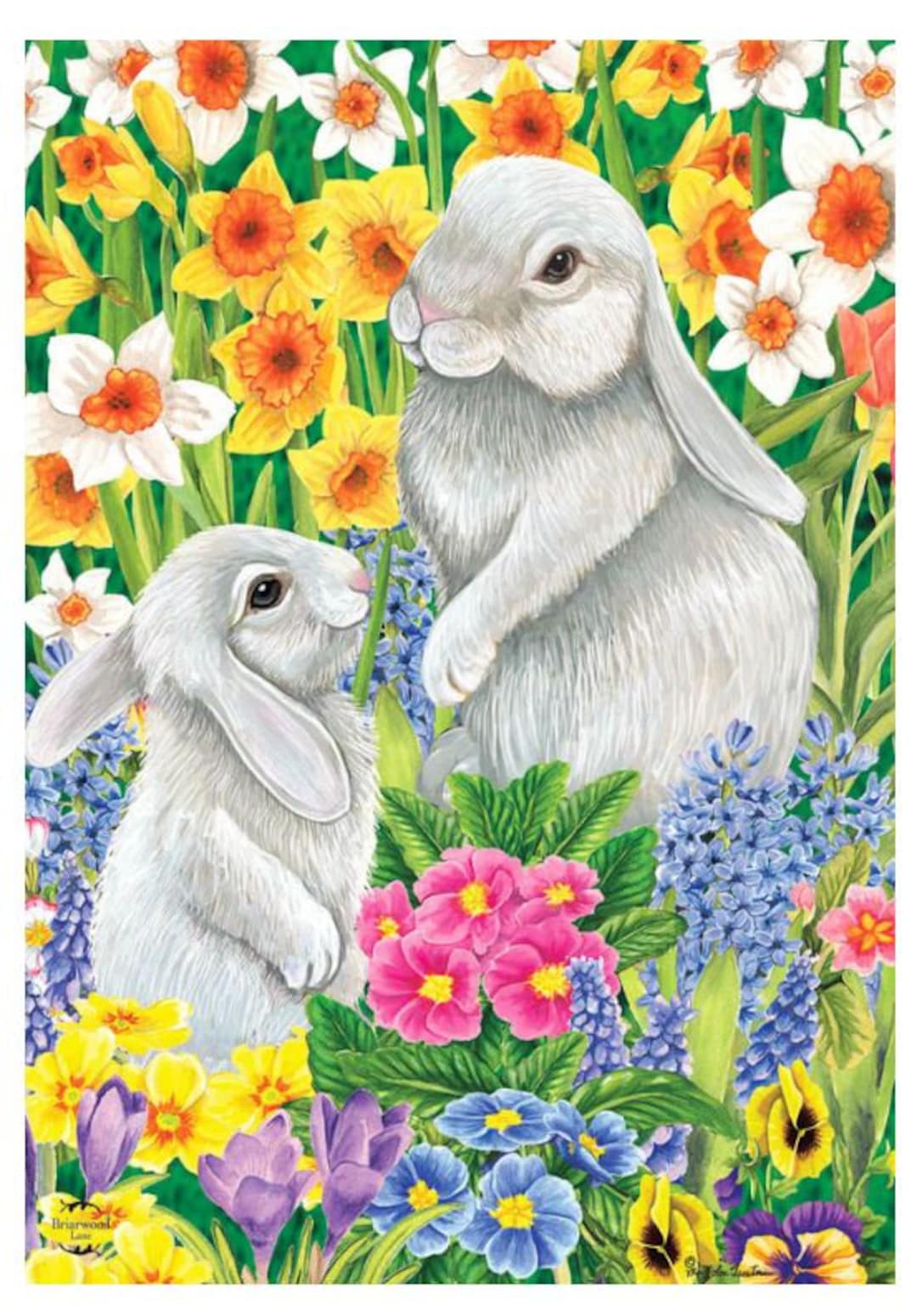Primrose Bunnies Flag - Etsy