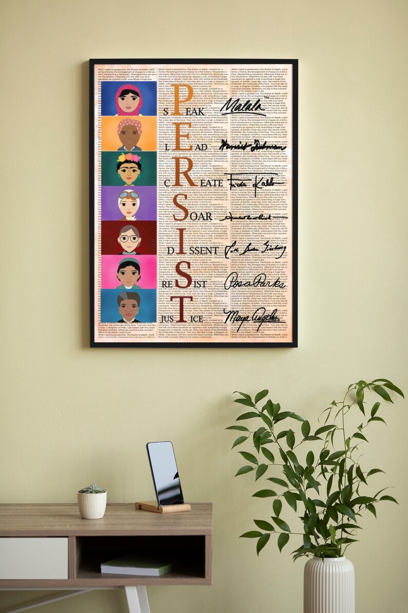 Speak Lead Create Soar Dissent Resist Justice Poster, Women's History ...