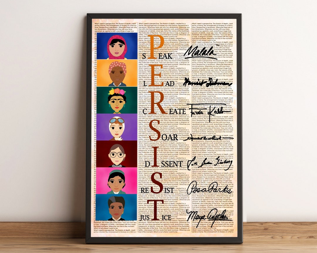 Speak Lead Create Soar Dissent Resist Justice Poster, Women's History ...