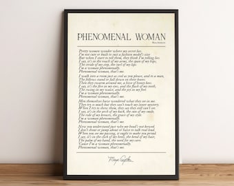 Phenomenal Woman Maya Angelou Poem, Maya Angelou Print, Inspirational ...