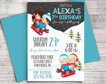 Ride on Over Snowmobile Theme Birthday Party Invitation - Etsy