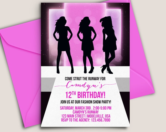 Fashion Show Runway Birthday Invitation - Etsy