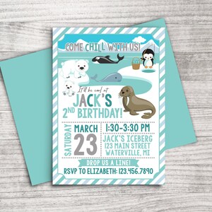 Arctic Animals Birthday Invitation - Etsy