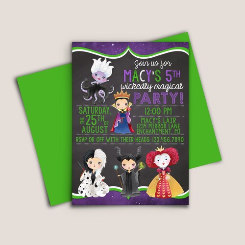 Evil Queen Birthday Printable Invitation 5 X 7 - Etsy