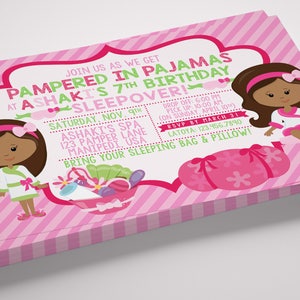 Spa Sleepover Party Birthday Invitation - Etsy