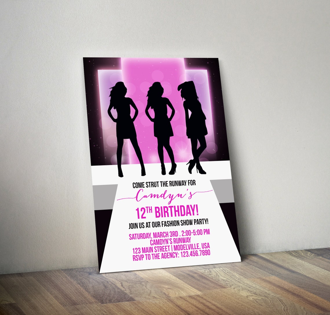 Fashion Show Runway Birthday Invitation - Etsy