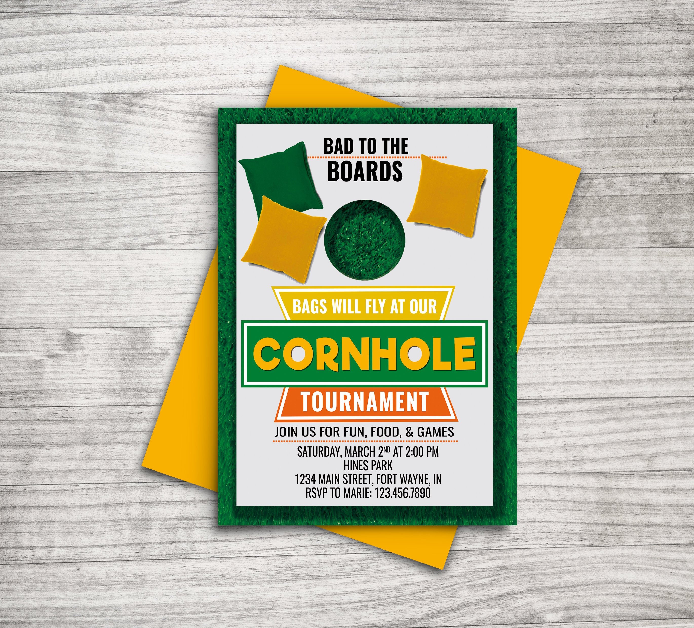 Cornhole Tournament Invitation - Etsy