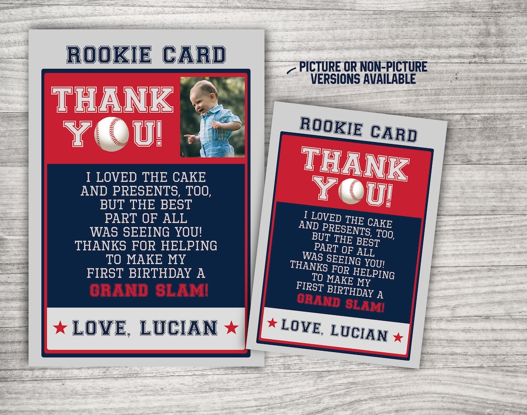 Rookie Card Thank You Note - Etsy