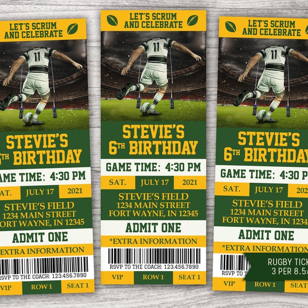 Rugby Birthday Invitations - Etsy
