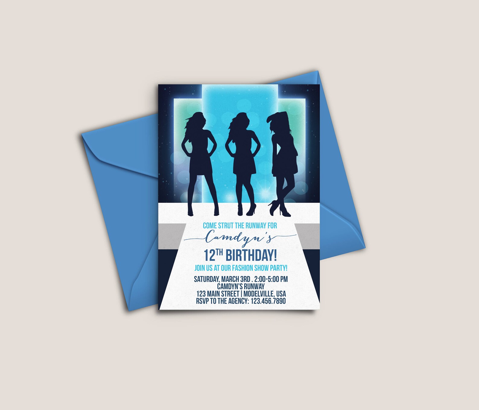 Fashion Show Runway Birthday Invitation - Etsy