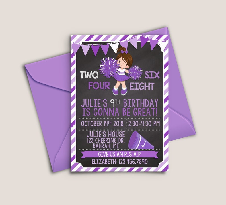 Cheerleading Birthday Invitation - Etsy