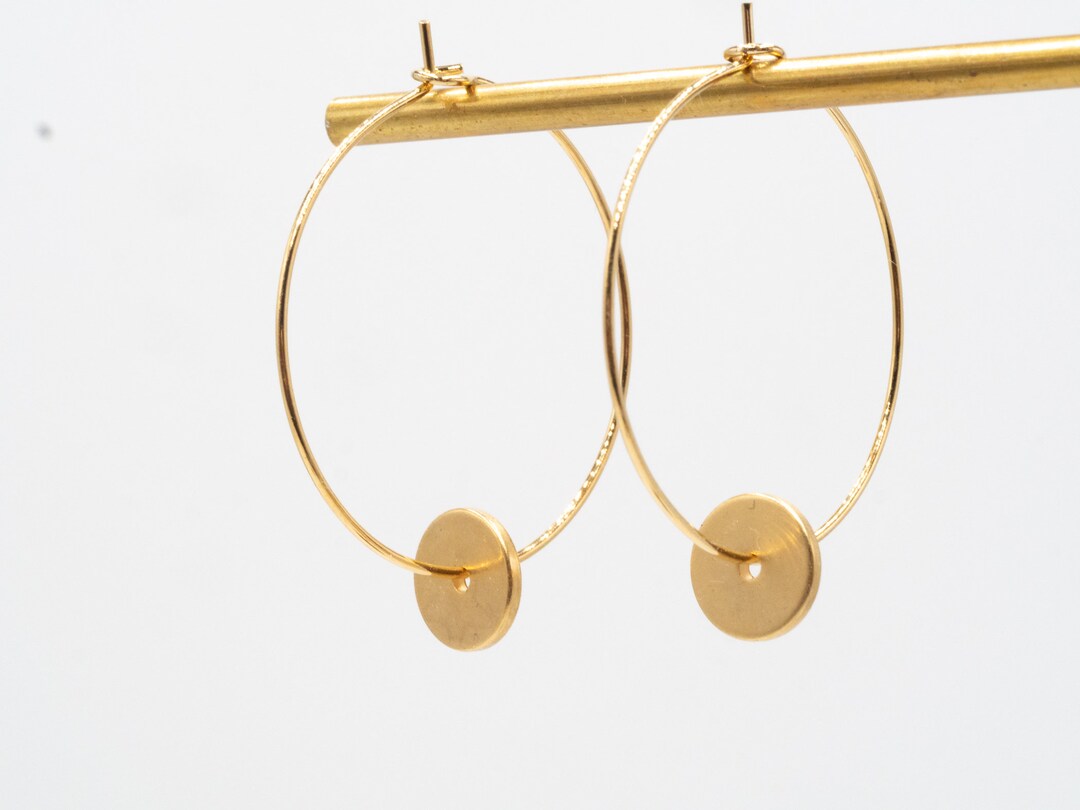 Creoles Gilded With Fine Gold by an Artisan Gilder / Matte Gold Discs ...