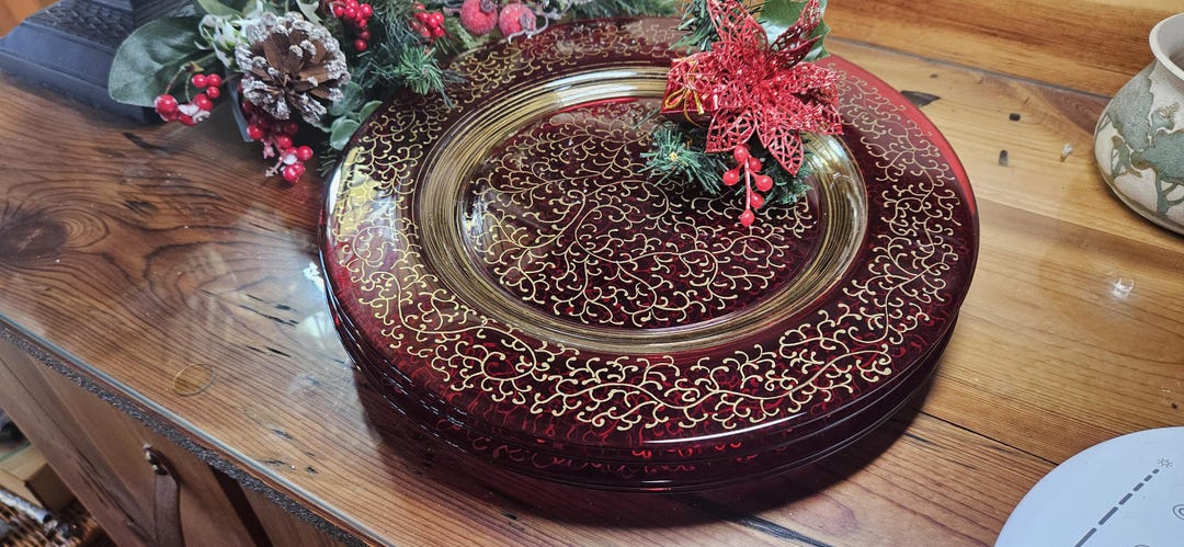 FIVE 13" Rioja Ruby RED Chargers/plates/platters - Etsy