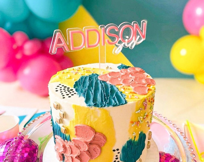 Personalized Acrylic Cake Topper, Birthday, Party Decorations ...