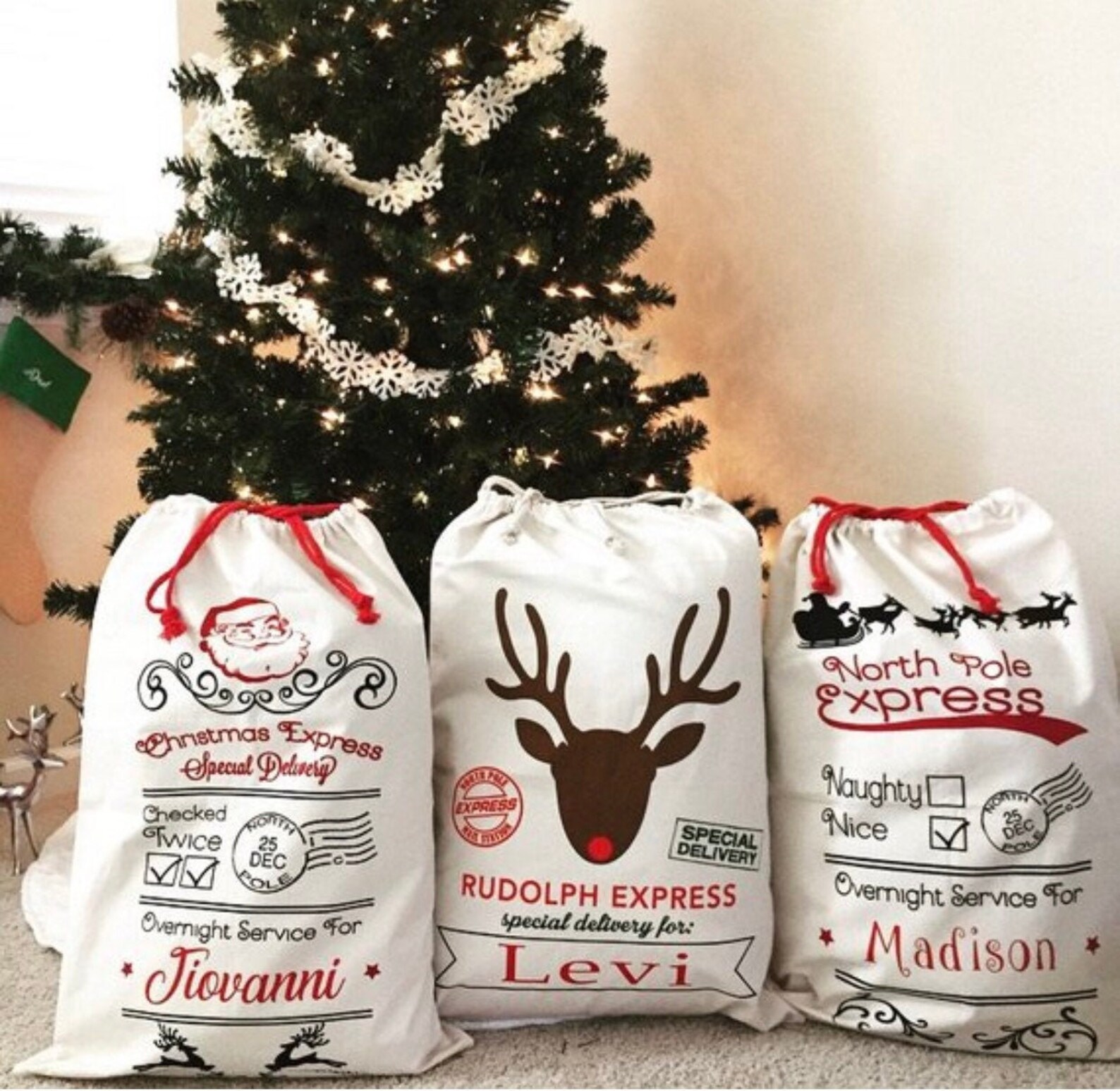Personalized Santa Sacks Christmas Sacks Canvas Sacks | Etsy