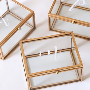 Personalized Initial Glass Ring Box, Wedding, Gift, Ring Bearer, Groom ...