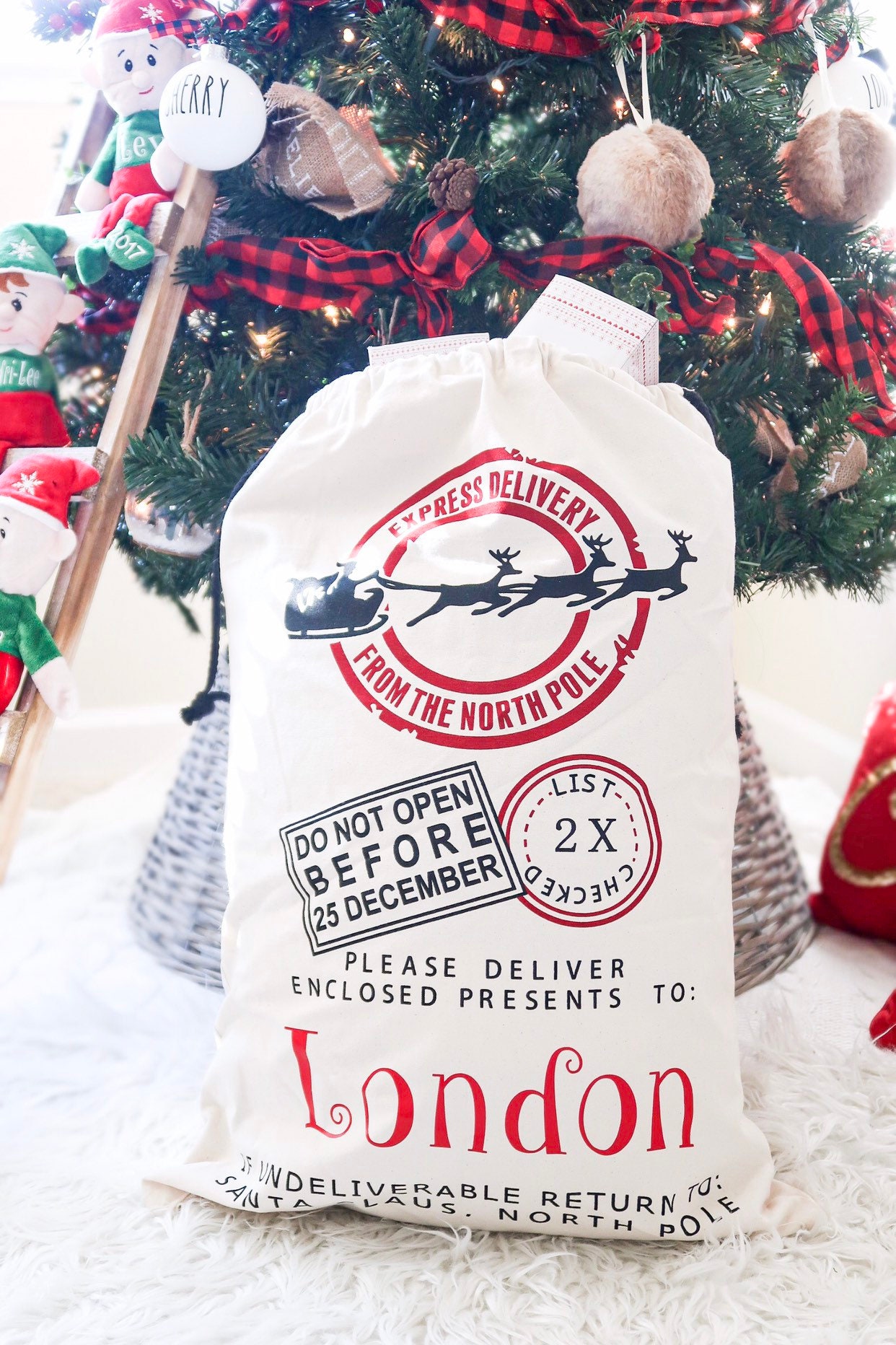 Personalized Santa Sacks Christmas Sacks Canvas Sacks | Etsy