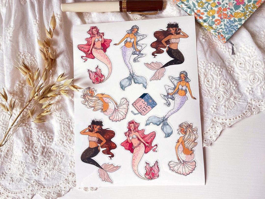 Mermaid Sticker Sheet A5 - Etsy